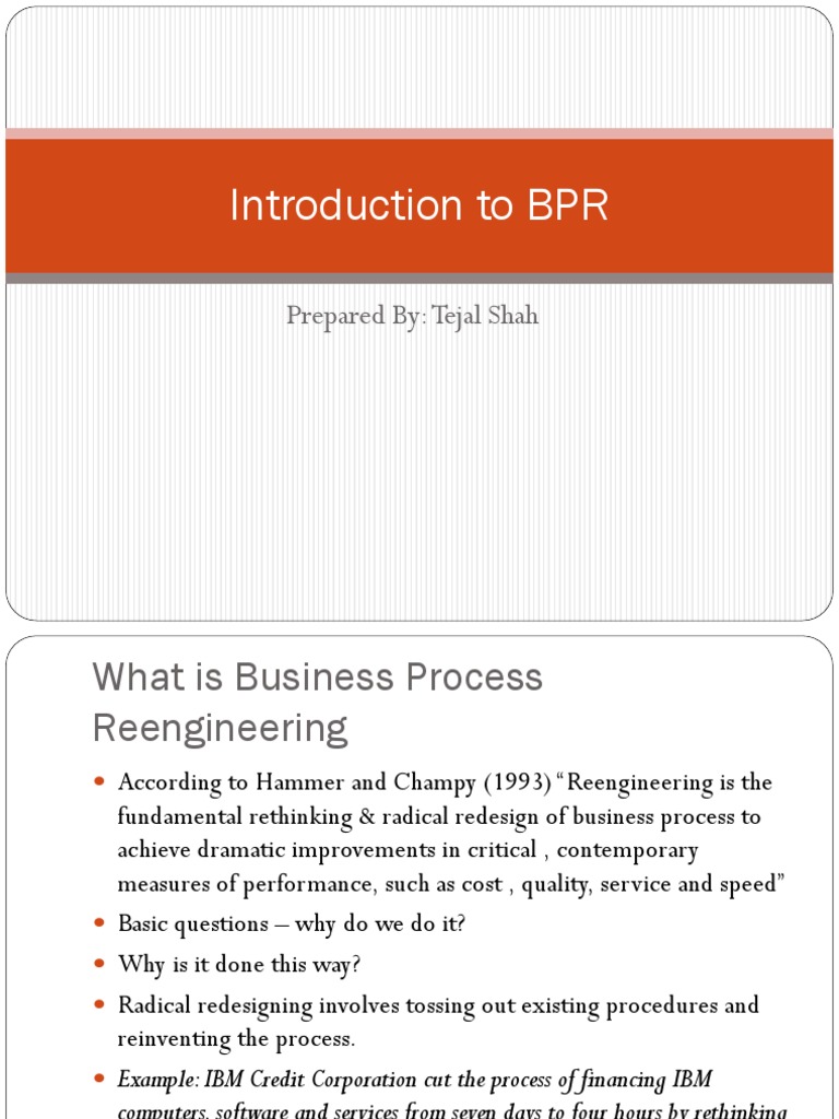 Introduction - BPR | PDF | Business Process | Economies