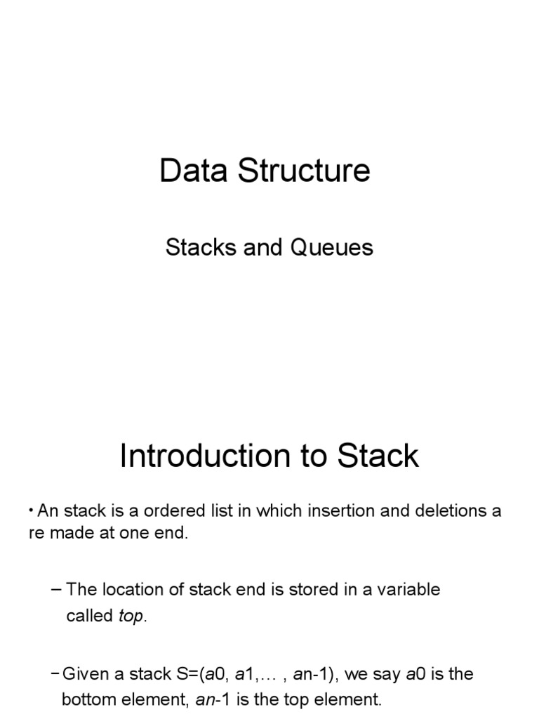 Data Structure: Stacks and Queues | PDF | Queue (Abstract Data Type ...