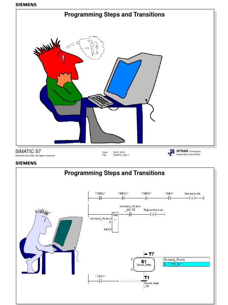 Programming Steps and Transitions: Simatic S7 | PDF | Computing