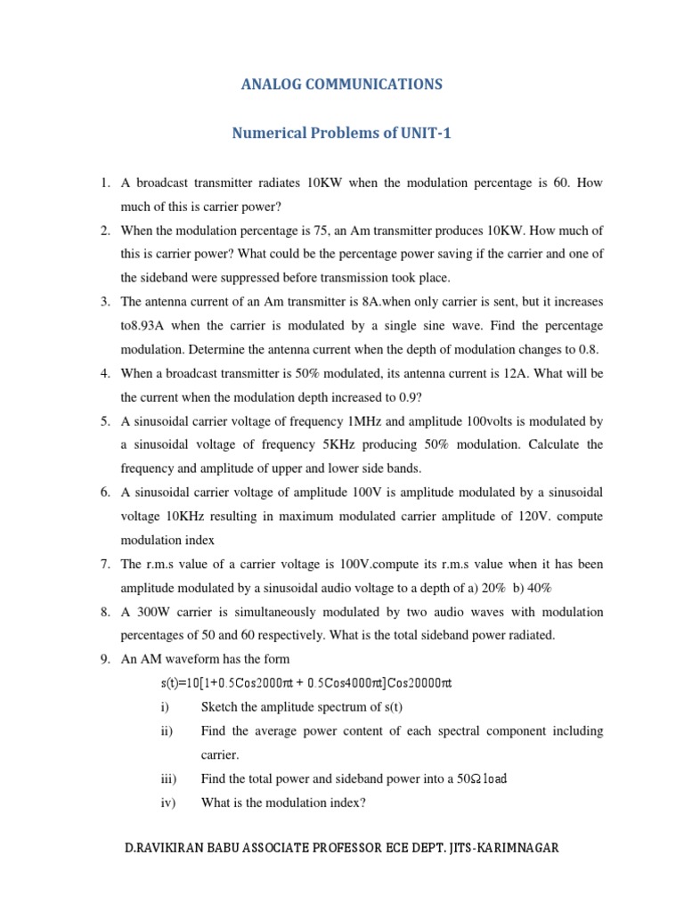Analog Communications | PDF | Modulation | Wireless