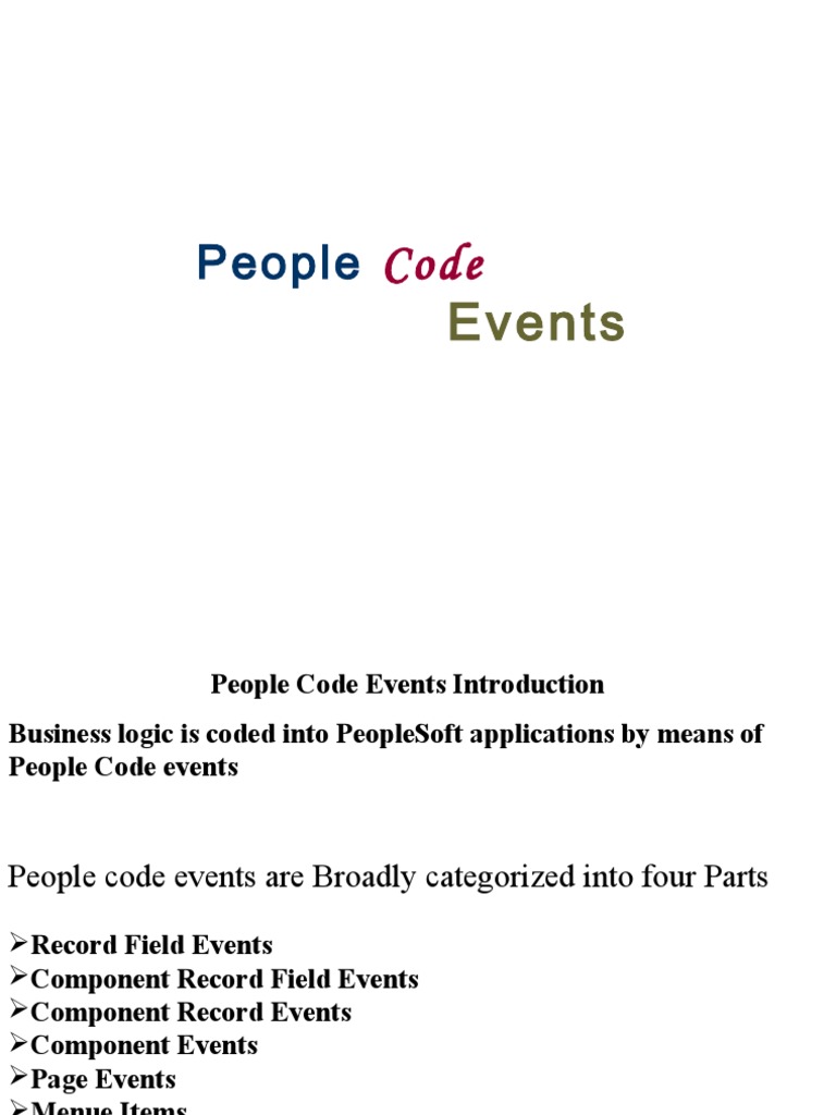 Peoplecode Events | PDF | Databases | Software Engineering