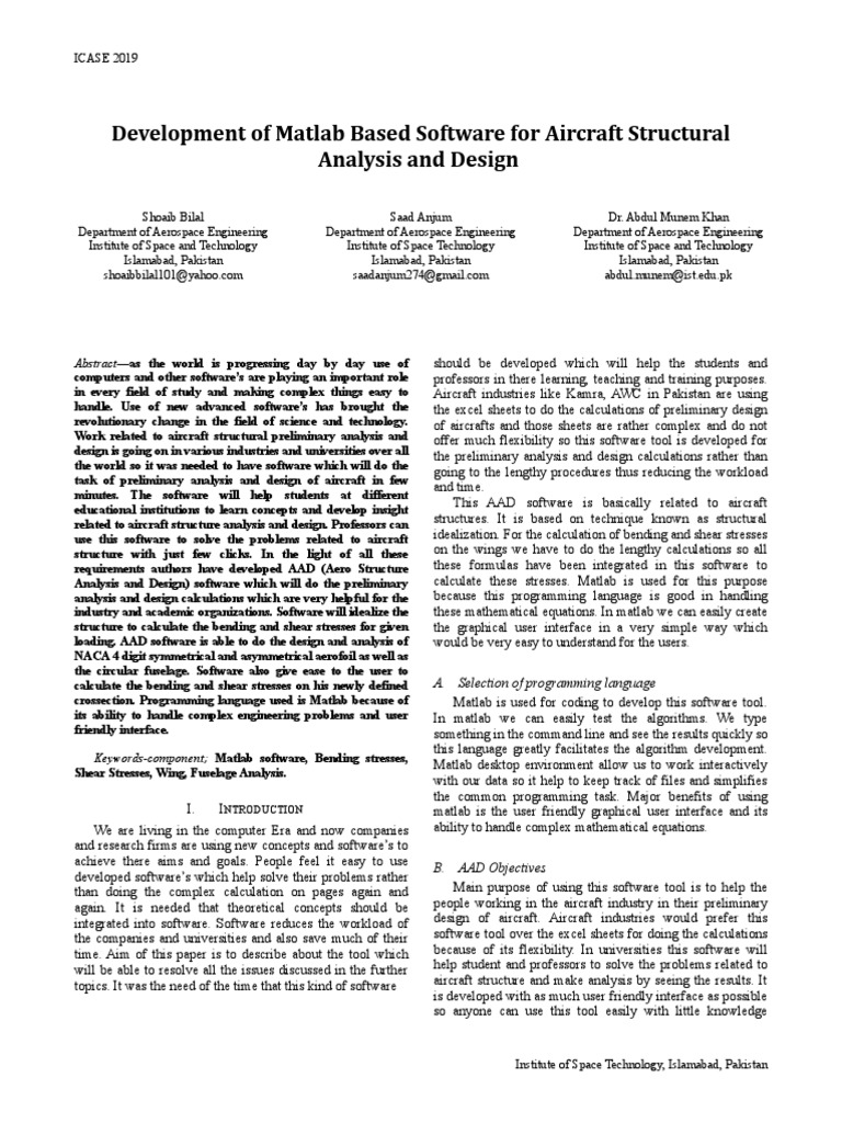 Matlab Based Software For Aircraft Structural Analysis and Design | PDF ...