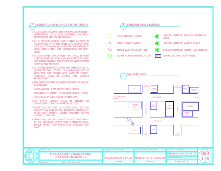 General Notes and Specifications A Legends and Symbols B | PDF | Switch ...
