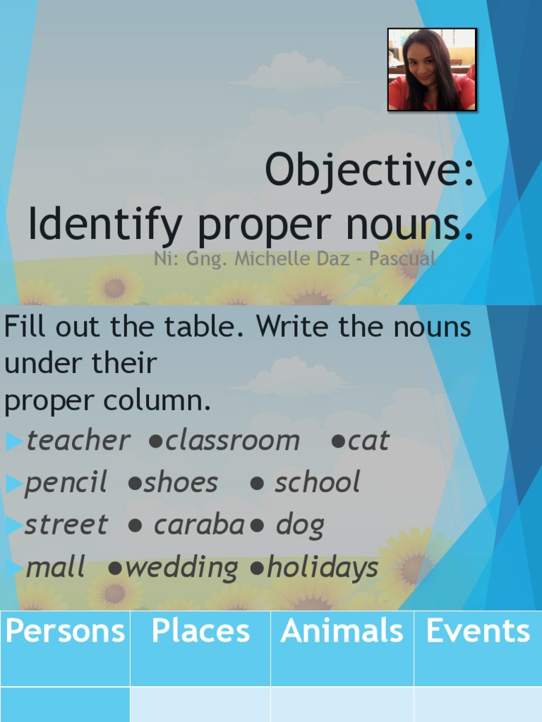 Identify Proper Nouns | PDF