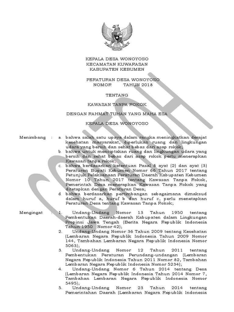 Contoh Perdes KTR | PDF | Ilmu Sosial | Hukum