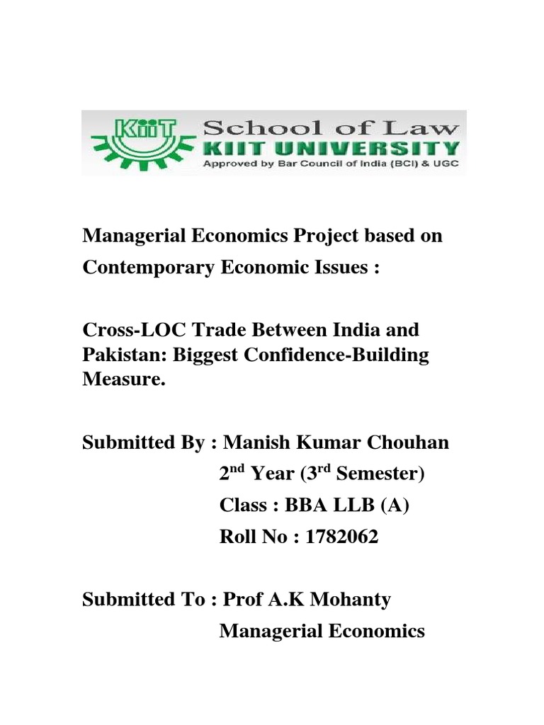 Managerial Economics Project Based On | PDF | Kashmir | Economies