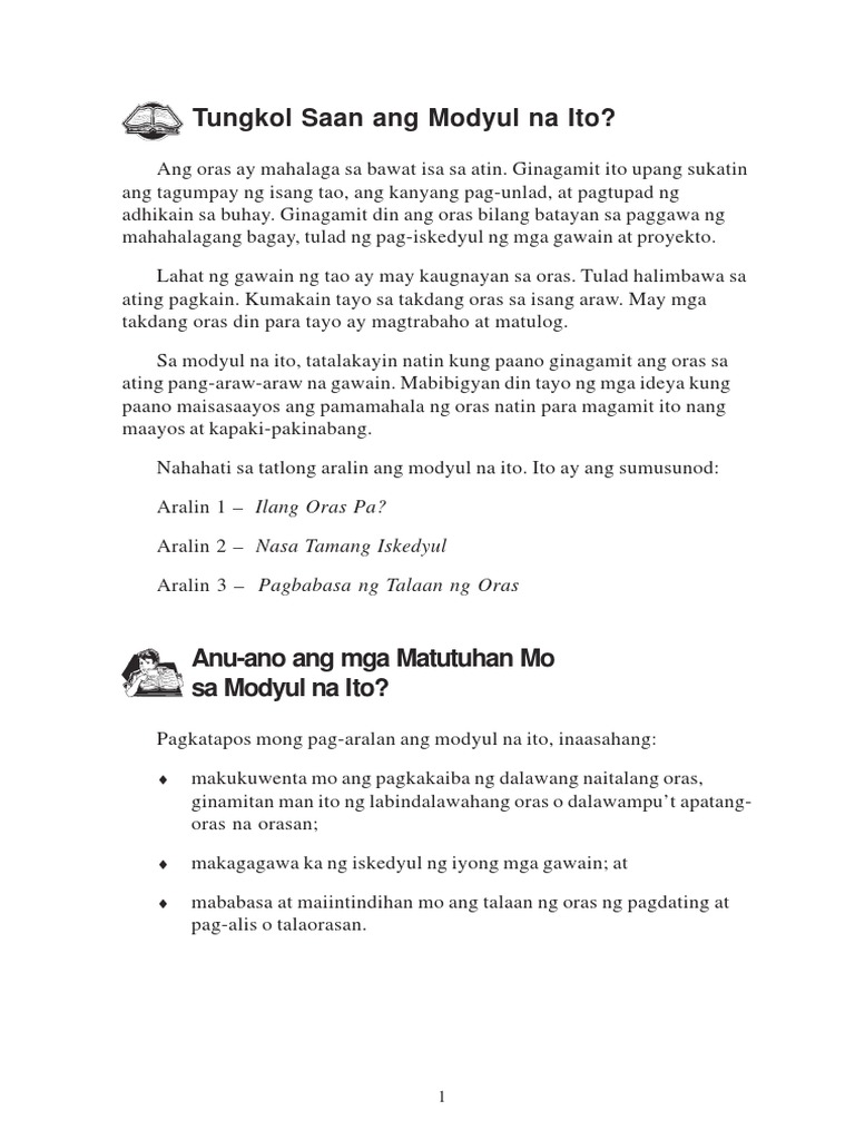 ALS 1. Itoy Tungkol Sa Oras | PDF
