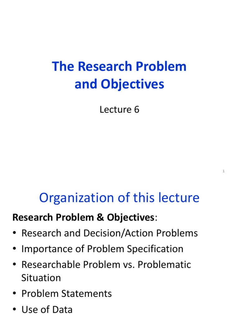 Defining Research Problems and Objectives | PDF | Decision Making ...