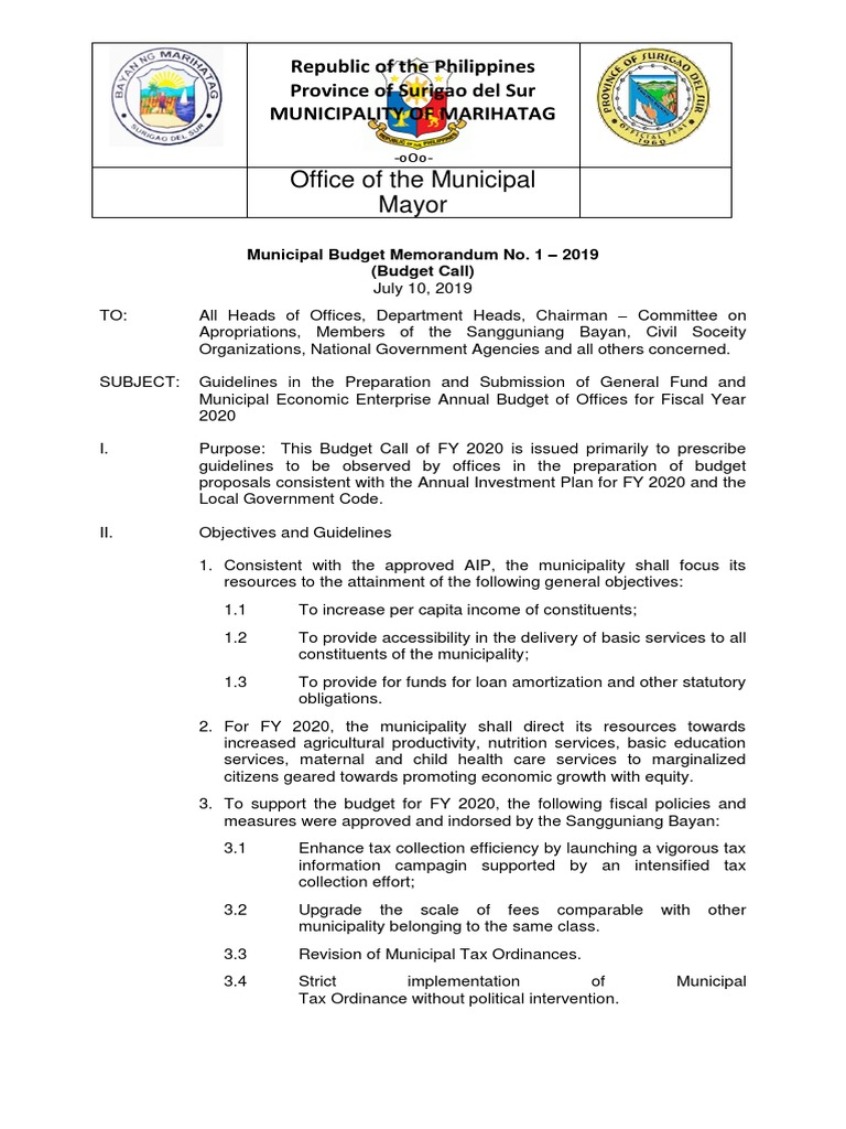 Budget Call | PDF | Fiscal Year | Taxes