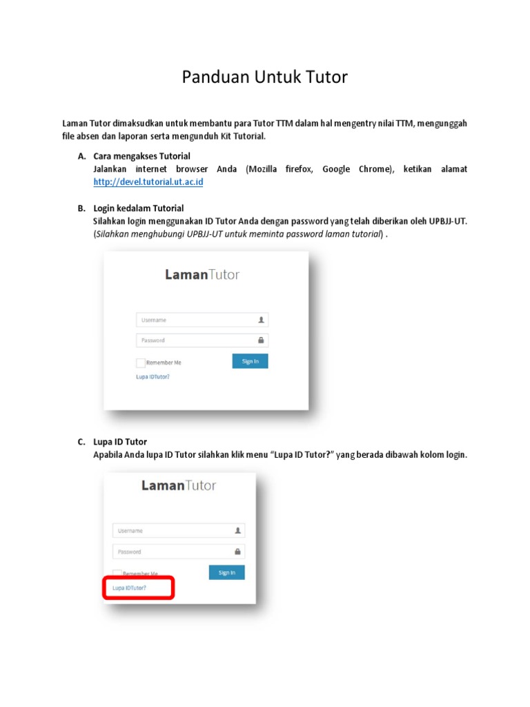 Panduan Untuk Tutor | PDF