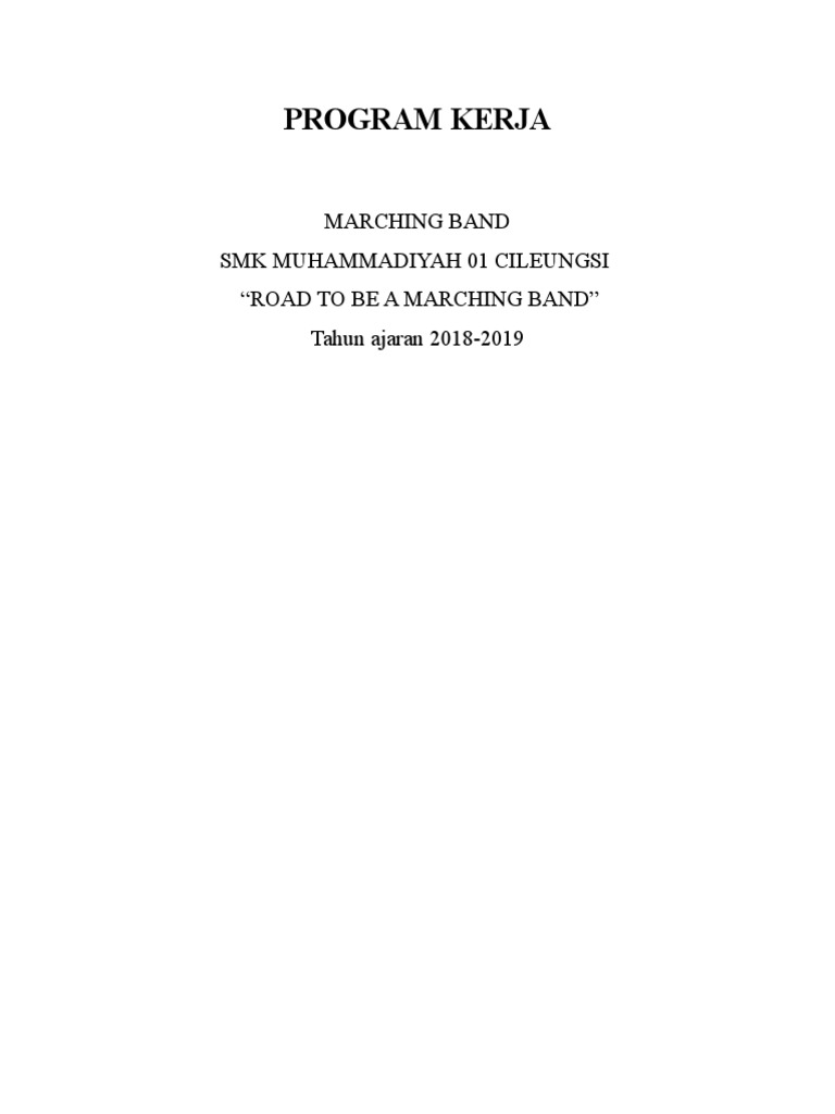 Program Kerja Marching Band SMK 01 | PDF
