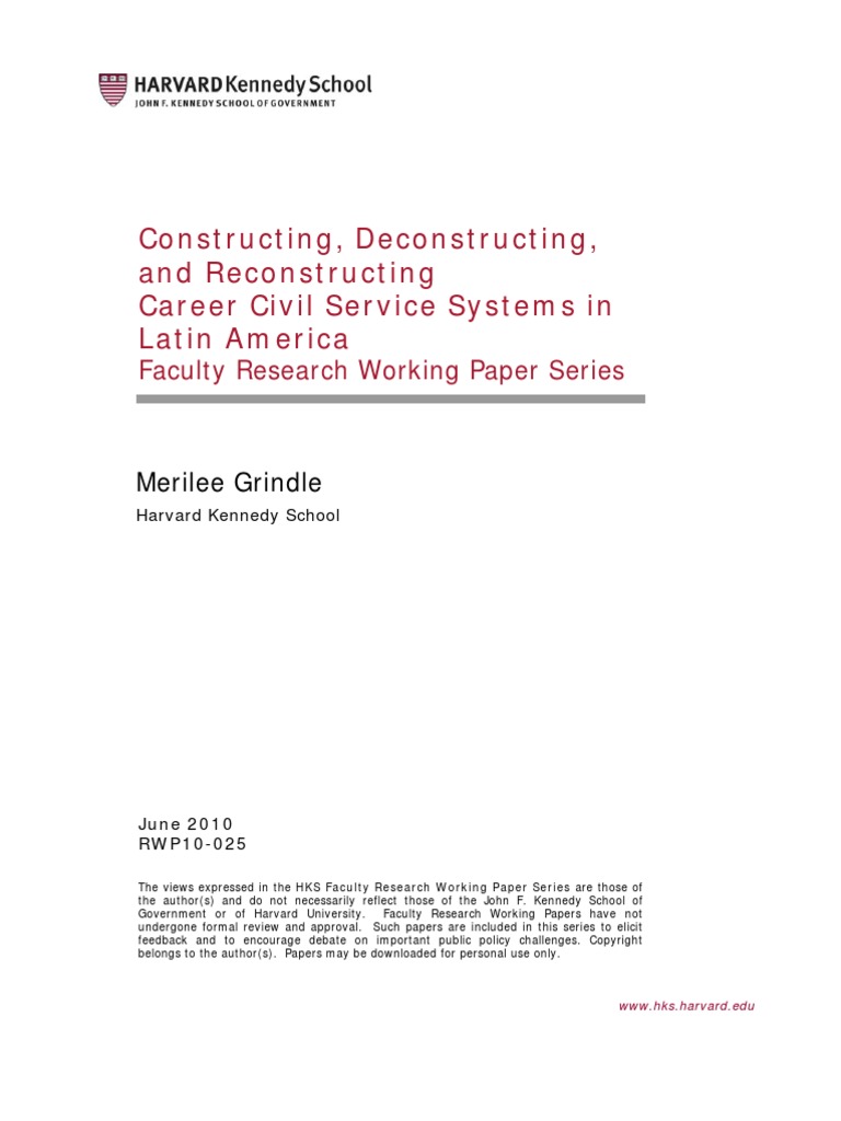 Paper Merilee Grindle Servicio Civil | PDF | Civil Service | Employment