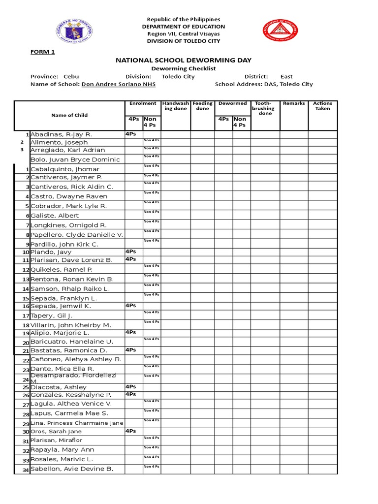 National School Deworming Day | PDF