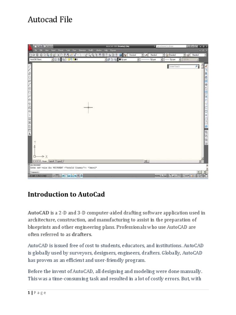 An Introduction to the Basic Commands and Functions of AutoCAD | PDF ...