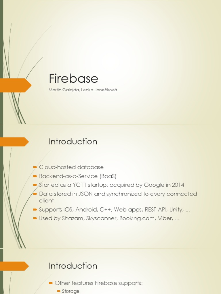 Firebase: Martin Galajda, Lenka Janečková | Download Free PDF | Databases | Information Technology