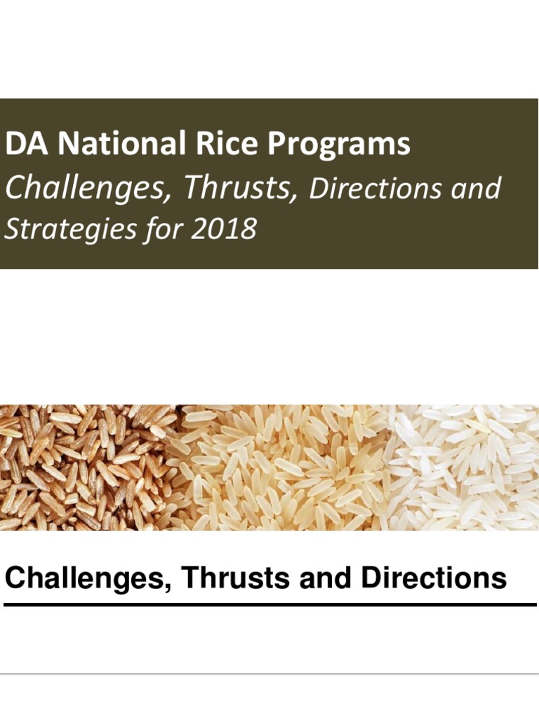 DA National Rice Programs: Challenges, Thrusts | PDF | Asset Management ...