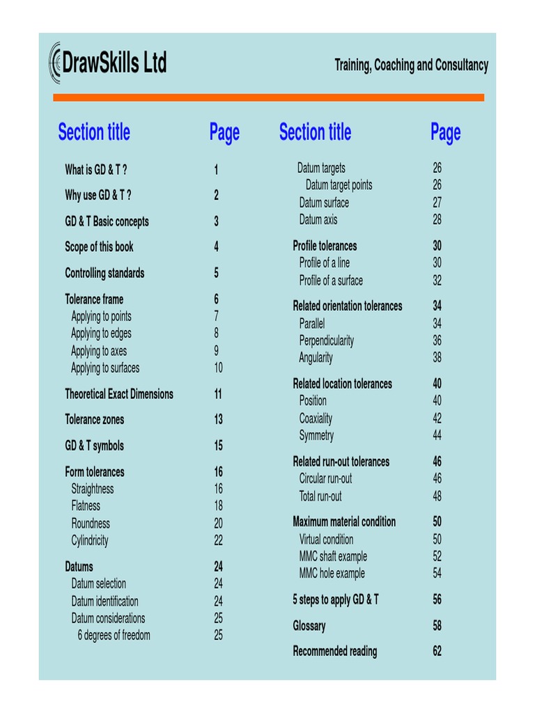 Drawskills GDT Book Contents | PDF | Geometry | Teaching Mathematics