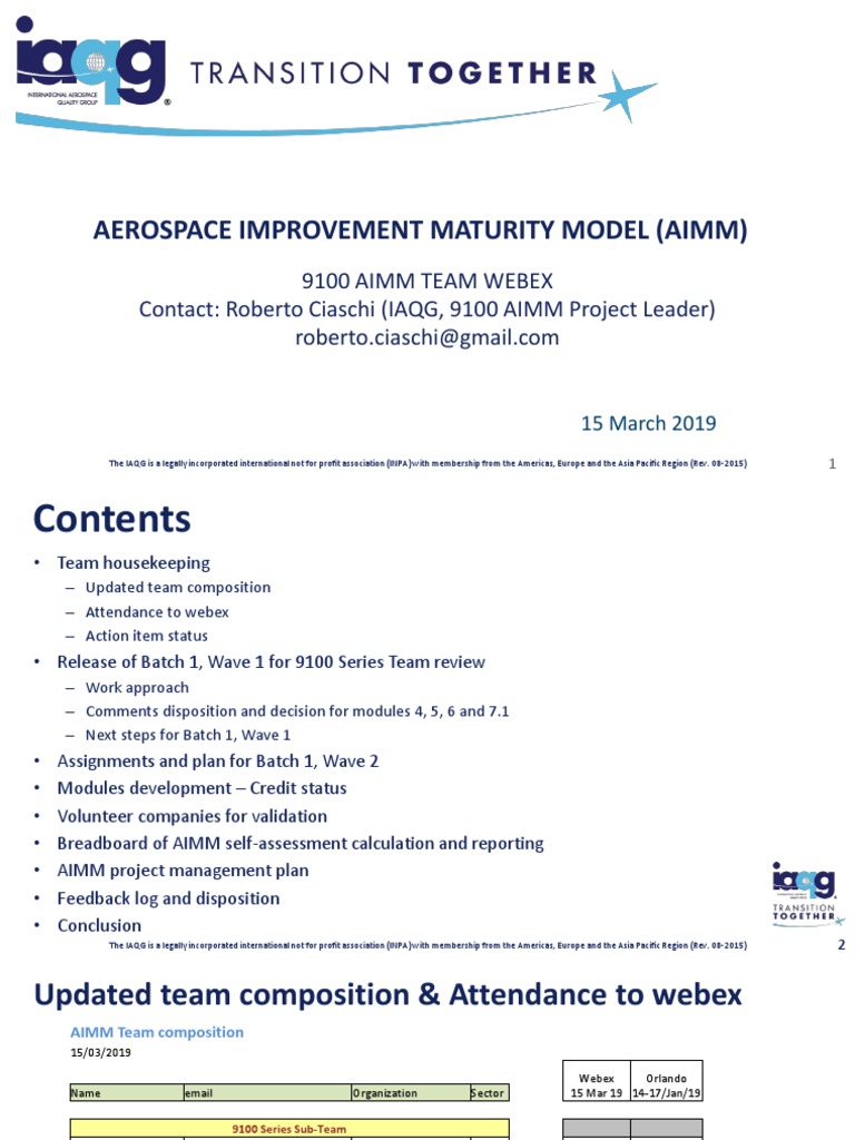 Aerospace Improvement Maturity Model (Aimm) | PDF | Business