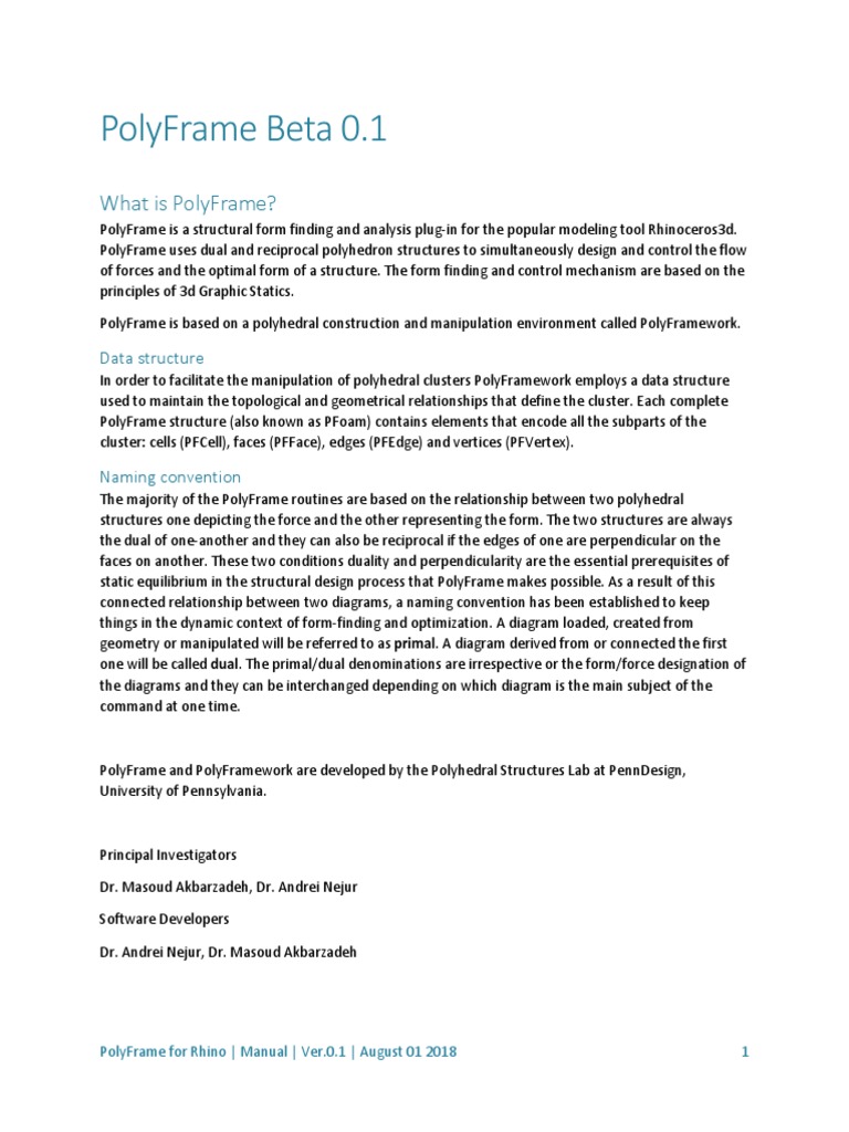 PolyFrame Beta 0.1 Structural Form Finding | PDF | Geometry | Space