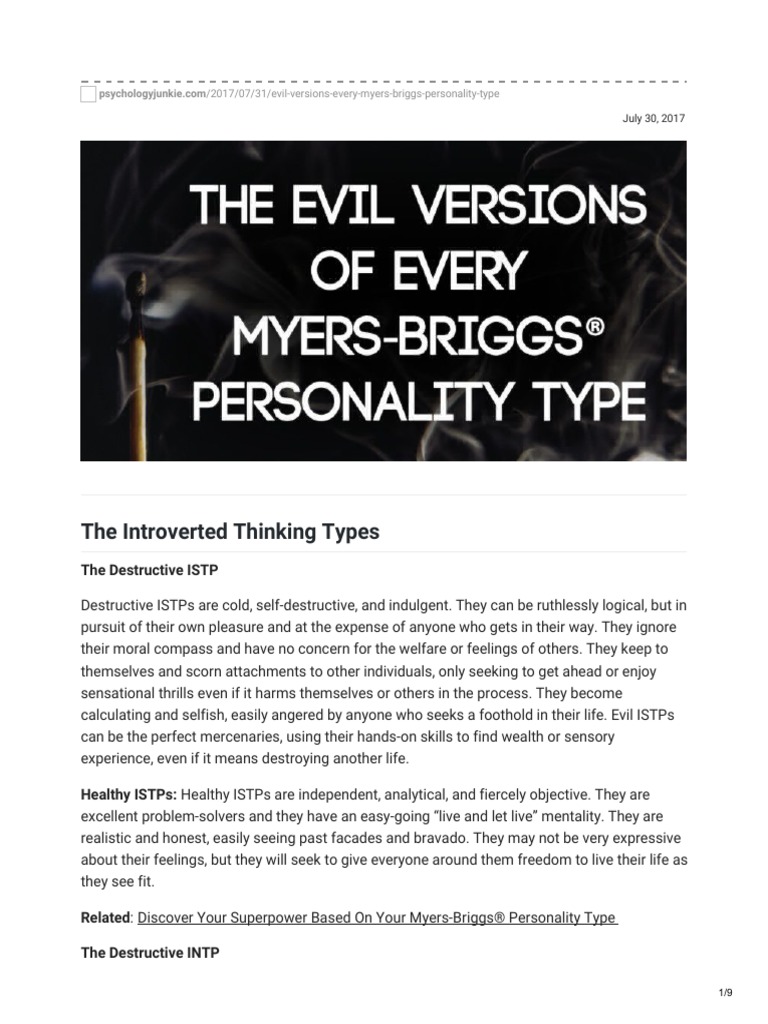 MBTI - Evil | PDF | Empathy | Emotions