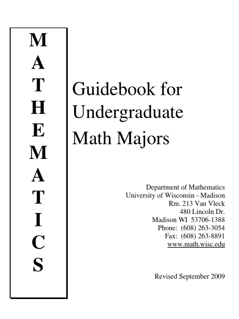 M A T H E M A T I C S: Guidebook For Undergraduate Math Majors | PDF ...
