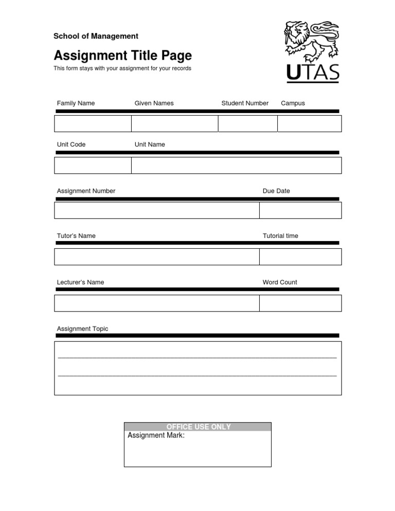 Assignment Title Page: School of Management | PDF