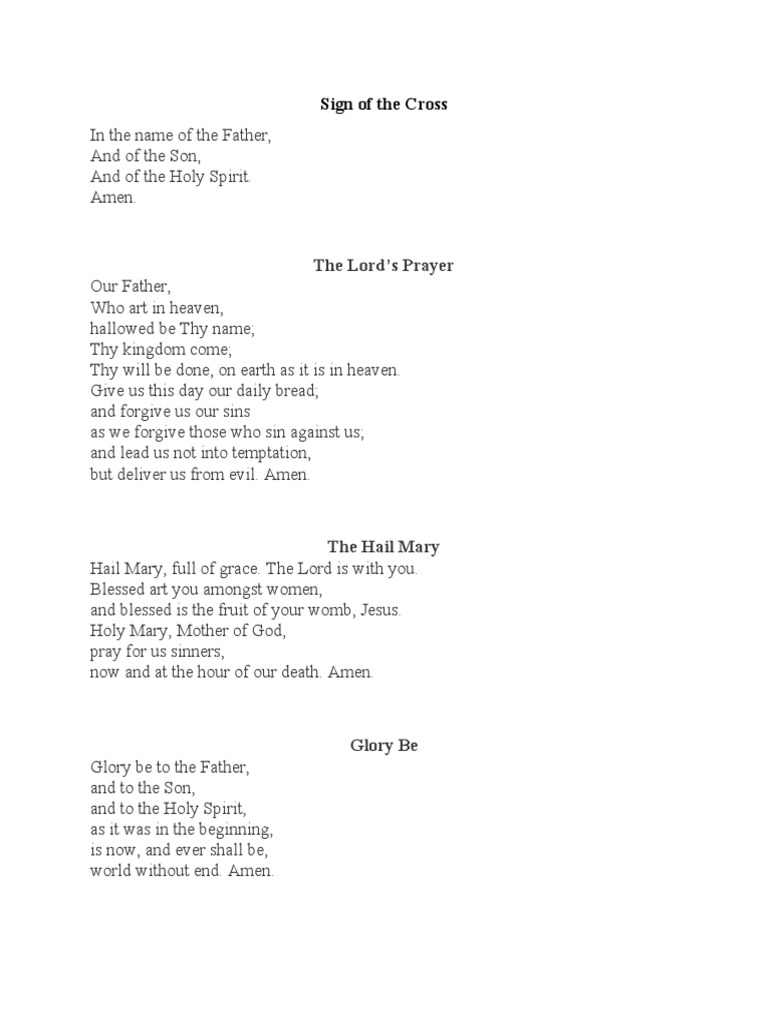 Sign of The Cross: The Lord's Prayer | PDF | God The Father | Lord's Prayer