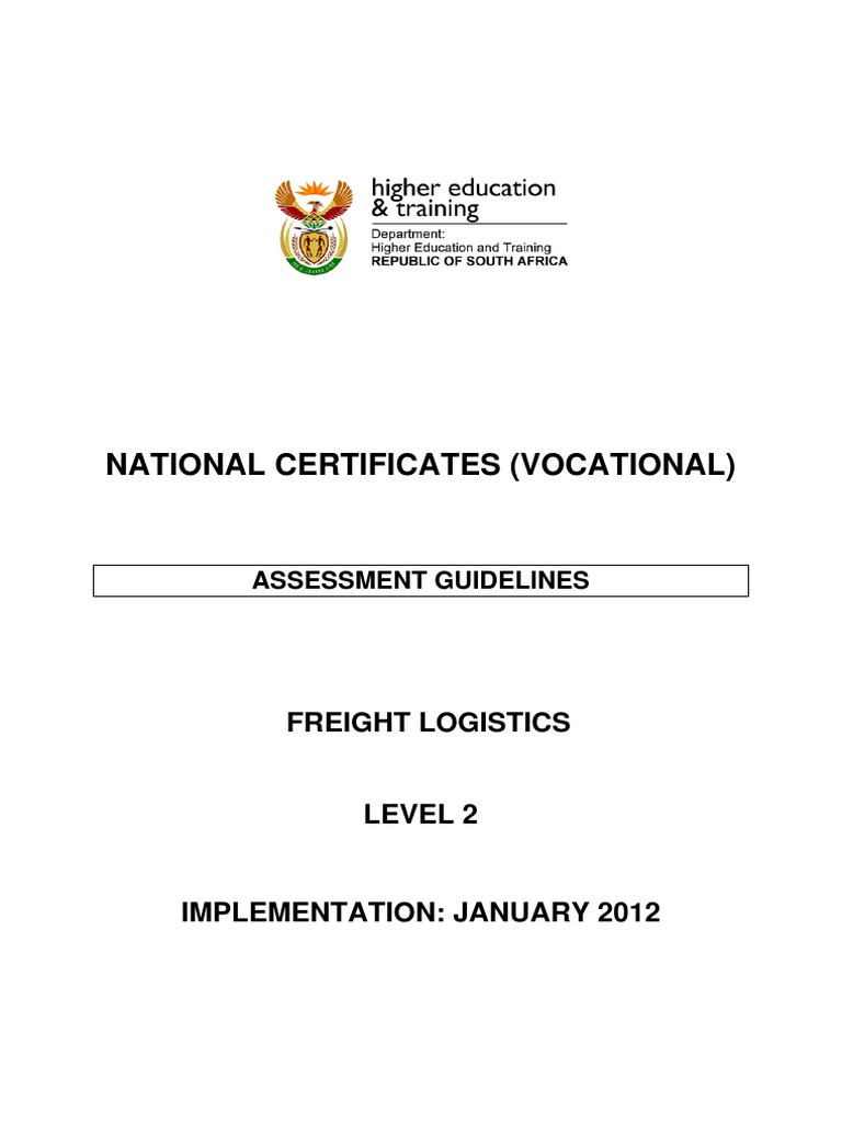 National Certificates (Vocational) : Freight Logistics | PDF ...