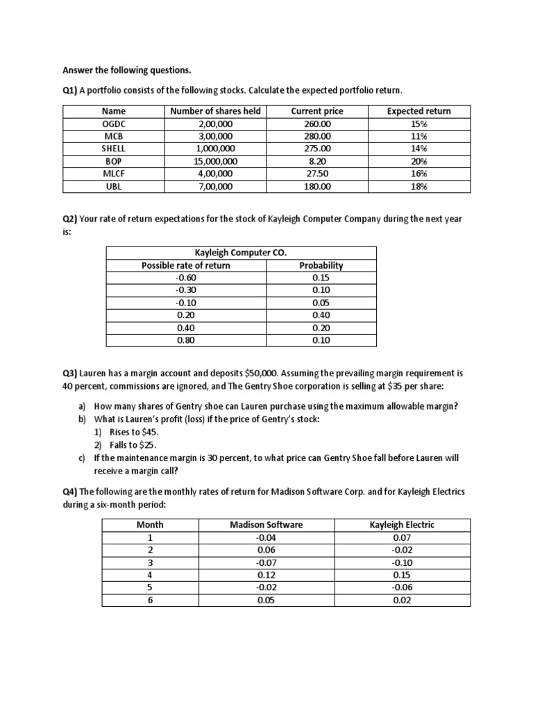 Ipm Question S | PDF | Stocks | Bonds (Finance)