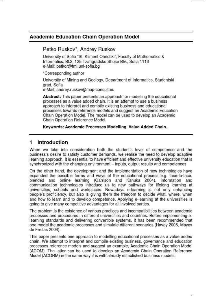 Academic Education Chain Operation Model | PDF | Business Process ...