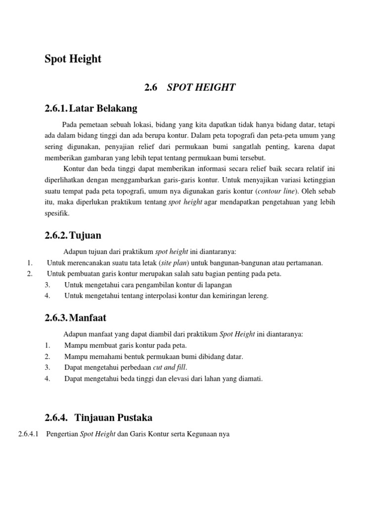 Spot Height | PDF