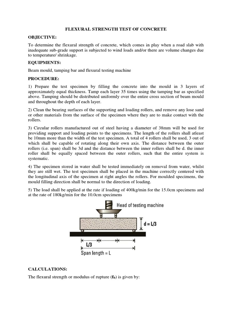 Flexural Strength Test of Concrete Beam | PDF | Beam (Structure) | Concrete