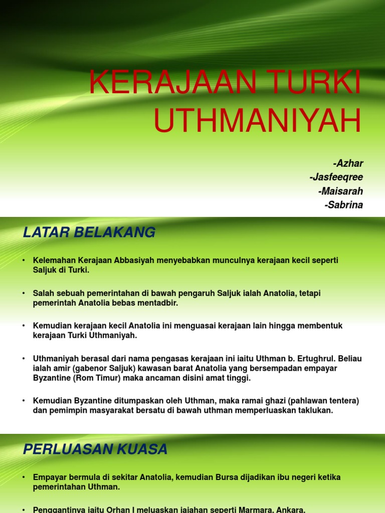 Kerajaan Turki Uthmaniyah | PDF