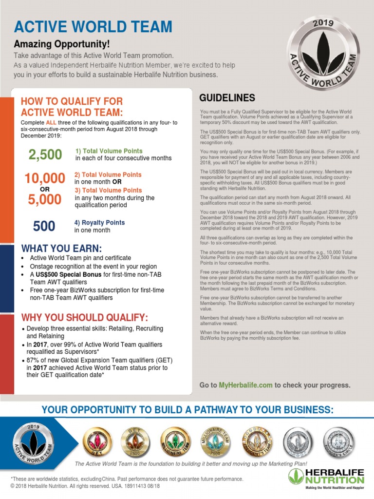 2019 Active World Team 1-Year Flyer Opt2 | PDF | Payments | Business