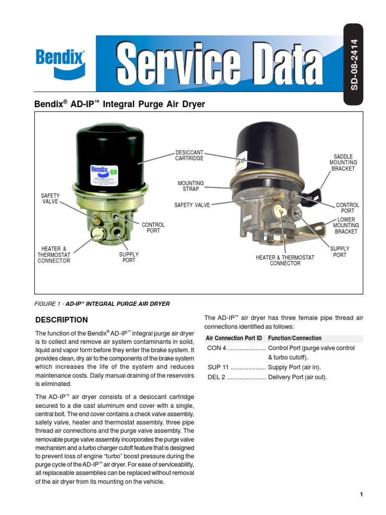 Bendix - AD-IP Sevice Data (SD-08-2414) | PDF | Turbocharger | Valve