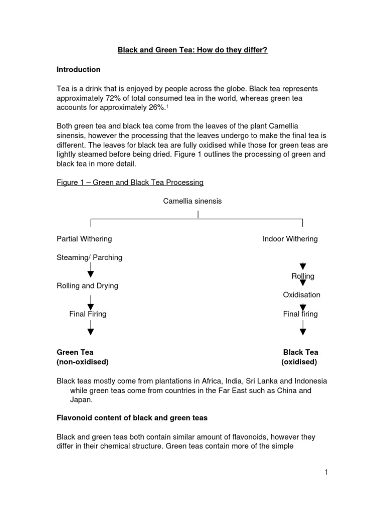 Black Green Tea Fact Sheet-1 | PDF | Green Tea | Tea
