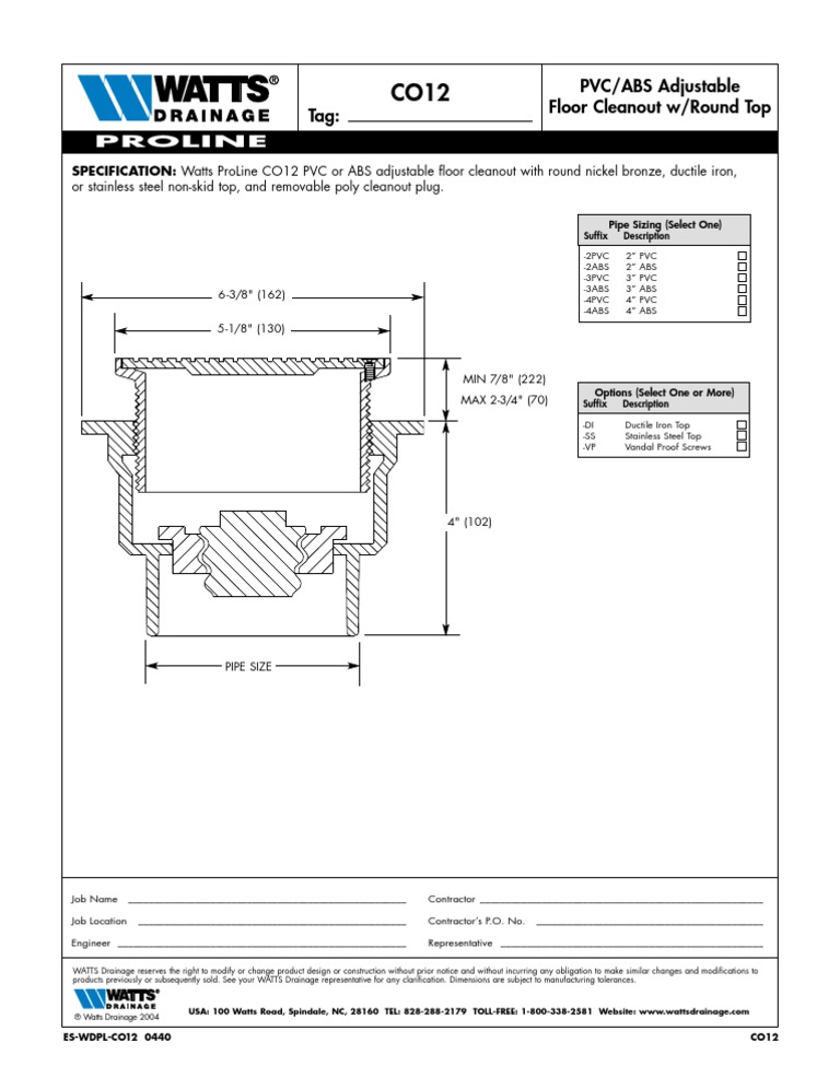 CO12 Specification Sheet | PDF