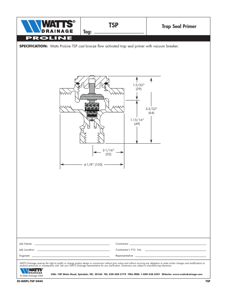 TSP Specification Sheet | PDF