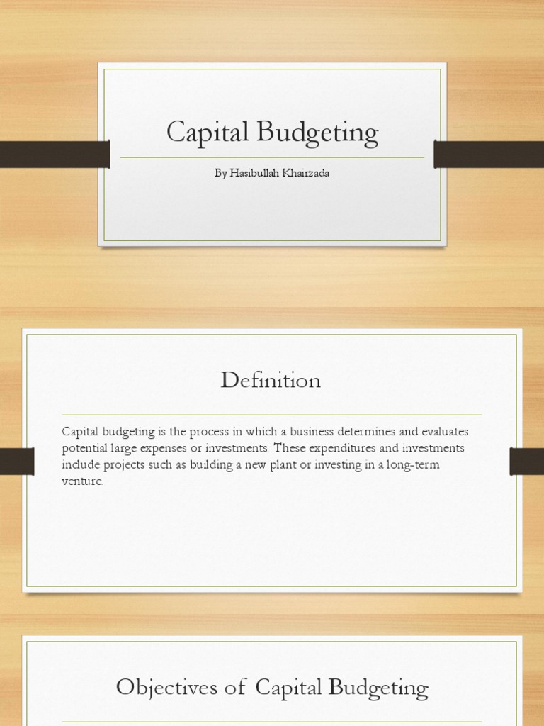 Capital Budgeting Guide: Definition, Objectives, Techniques & Process | PDF