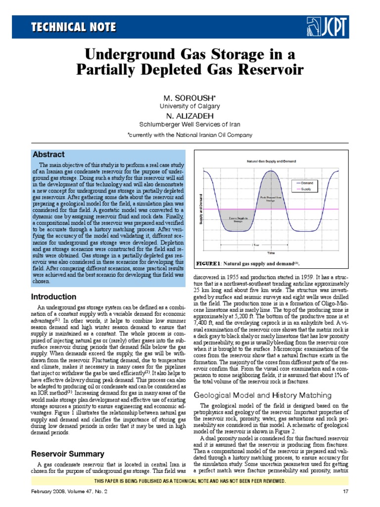 Underground Gas Storage in A Partially Depleted Gas Reservoir | PDF ...