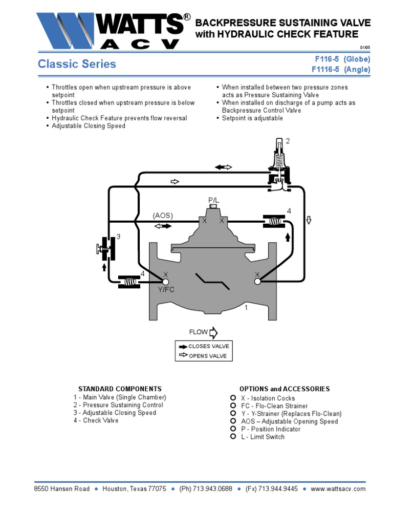Backpressure Sustaining Valve Features | PDF