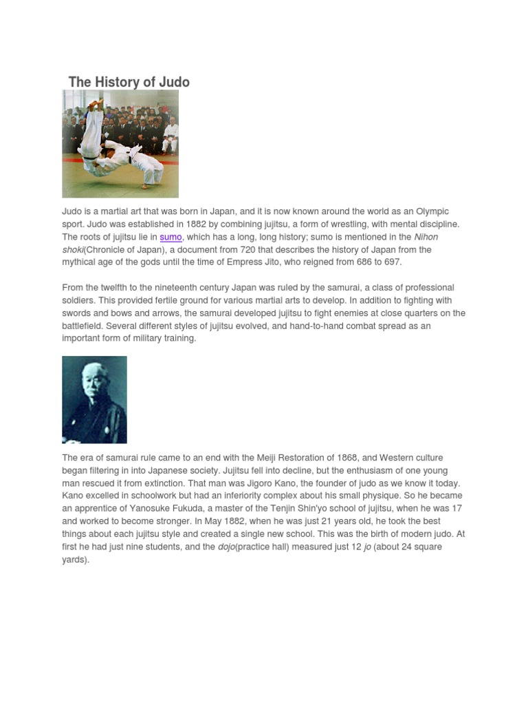 The History of Judo | PDF | Judo | Jujutsu
