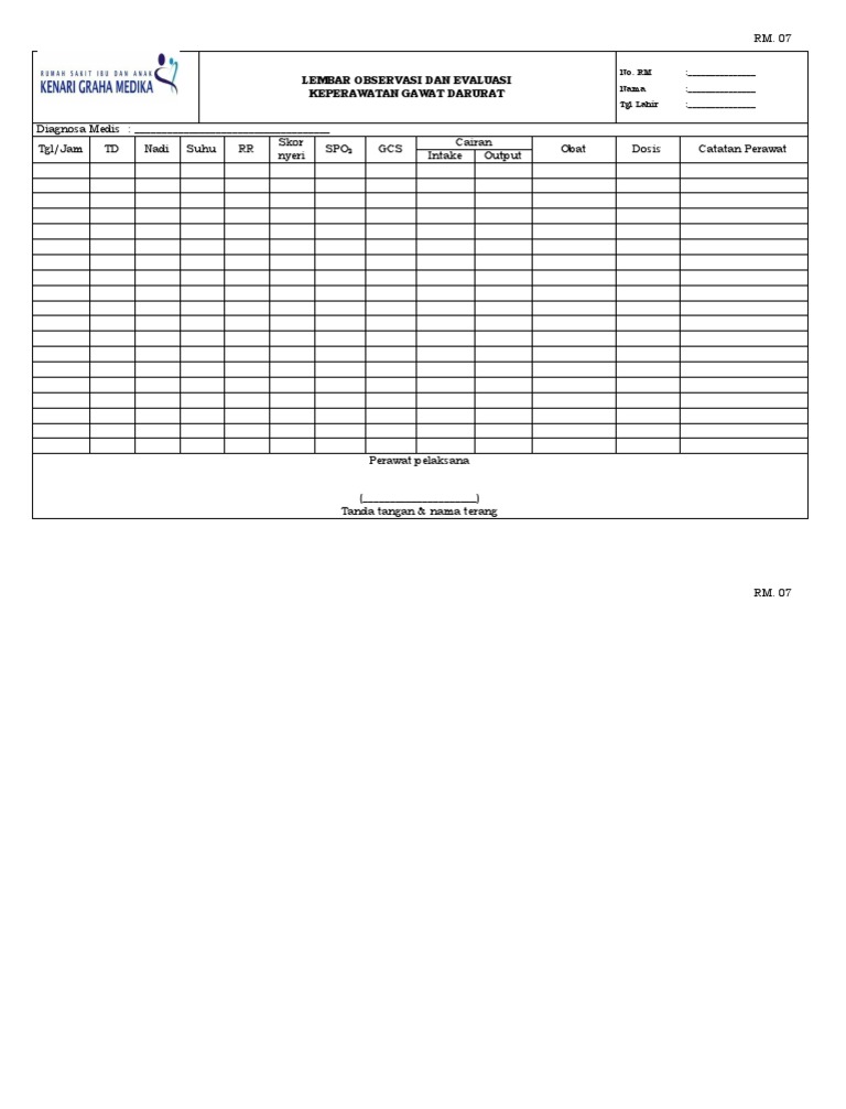 10 Formulir Lembar Observasi UGD | PDF