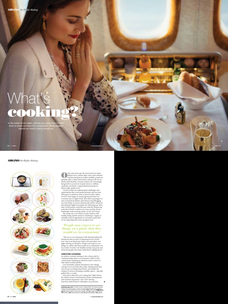 In Flight Dining | PDF | Airlines | Food And Drink Preparation