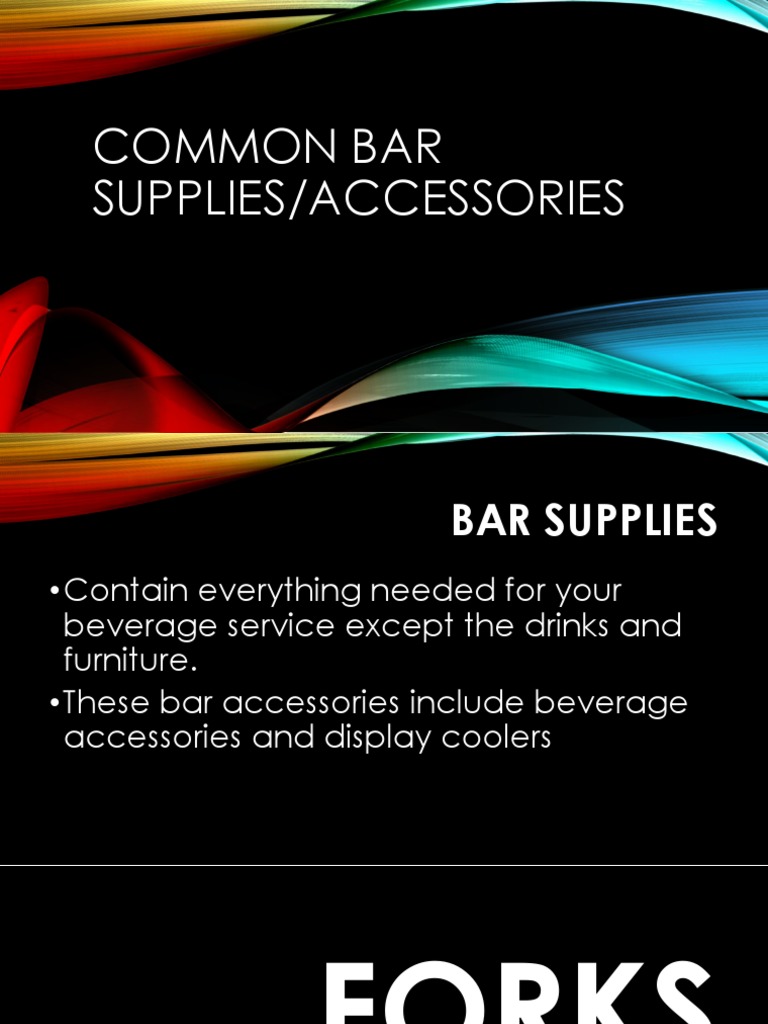 Common Bar Supplies | PDF | Tableware | Spoon