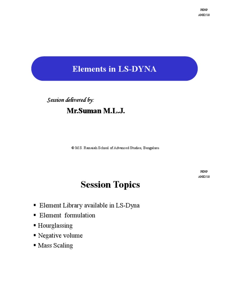 Elements in Ls Dyna PDF | PDF | Elasticity (Physics) | Viscoelasticity