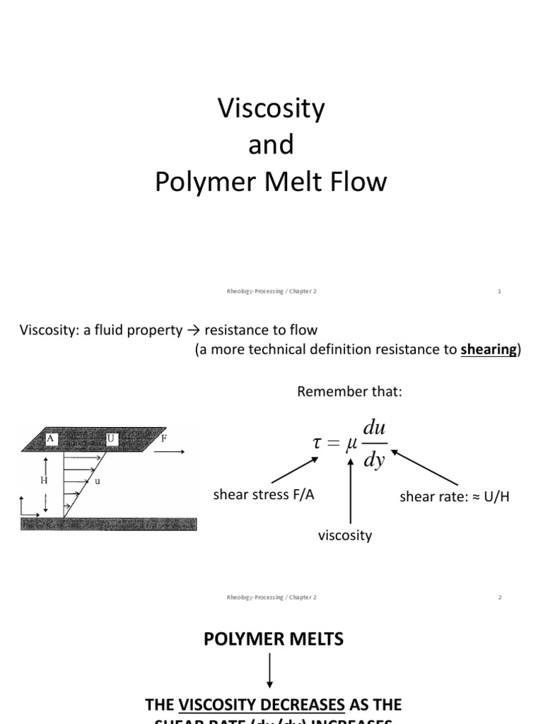 Plastics Melt Flow | PDF | Shear Stress | Viscosity