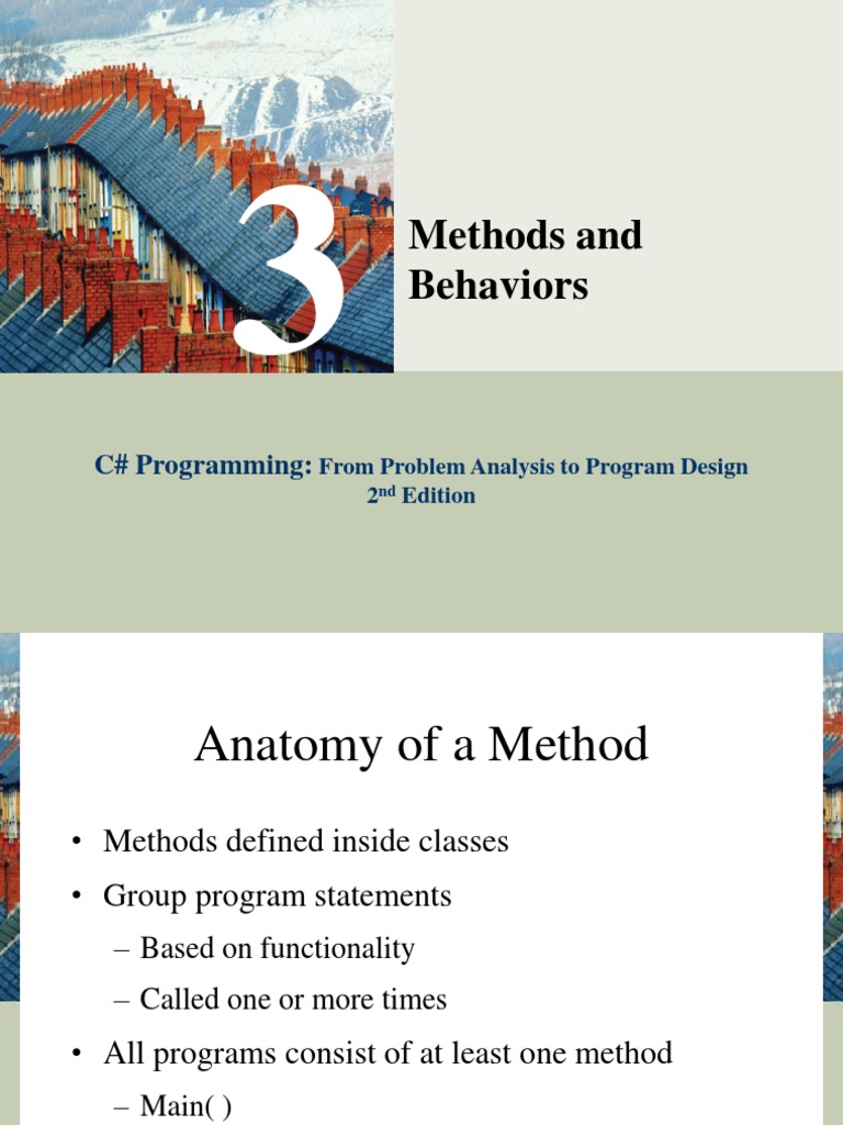 Methods And Behaviors C Programming Pdf C Sharp Programming 6638