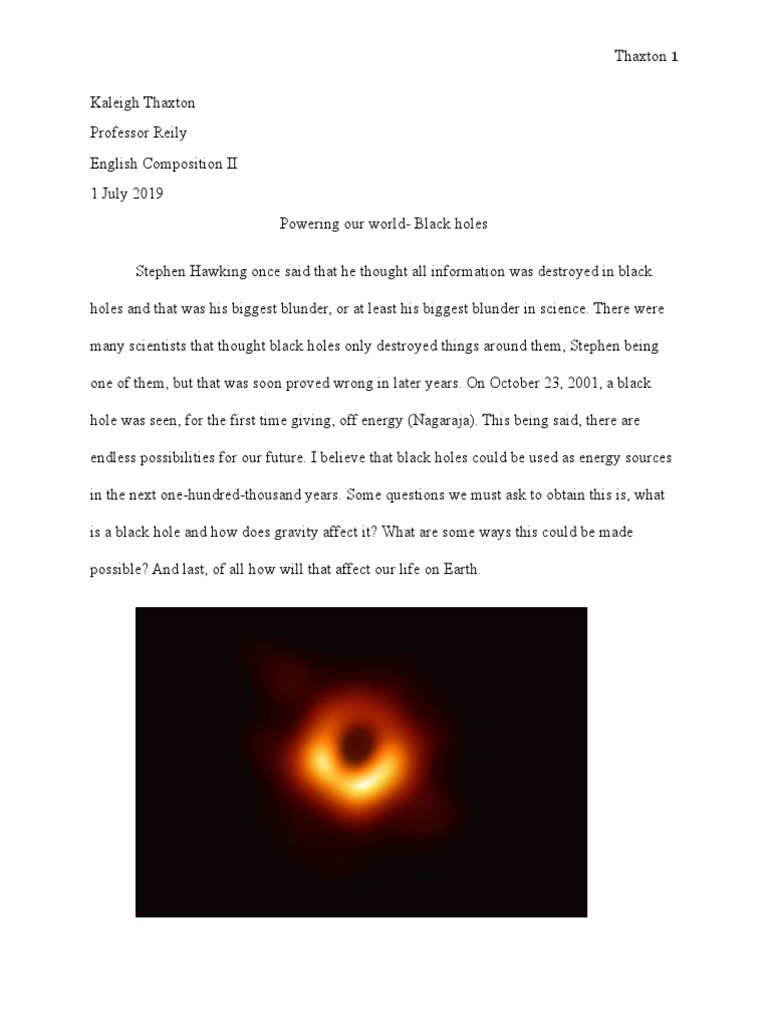 Final Draft-Black Holes | PDF | Black Hole | Event Horizon
