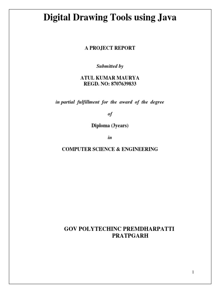 Digital Drawing Tools Using Java: A Project Report | PDF | Net Beans | Applications & Software